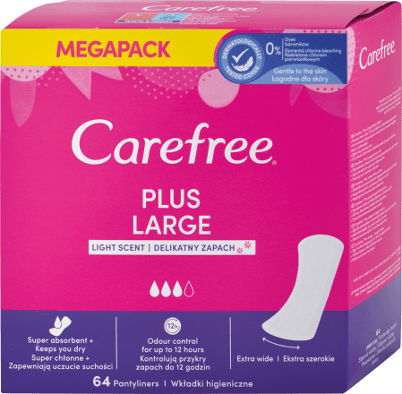 Carefree Slipové vložky Plus Large, 64 ks trvalo výhodne nakupovať ...