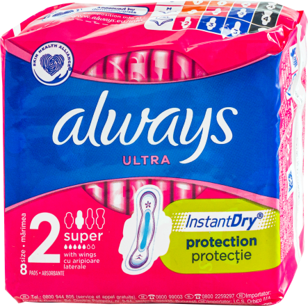 always Дамски превръзки Ultra Super Plus, 8 бр. Пазарувайте трайно ...