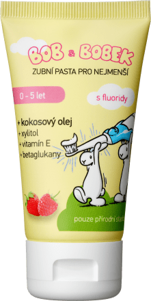 BOB & BOBEK Detská zubná pasta pre najmenších s príchuťou jahody a ...