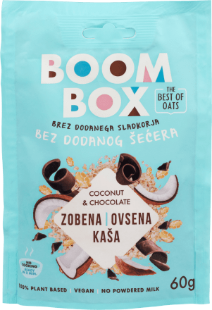 BOOM BOX Zobena kaša - kokos i čokolada, 60 g | dm.hr