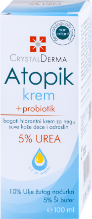 CrystalDerma Atopik krem 5% urea + probiotik, 100 ml | dm.rs