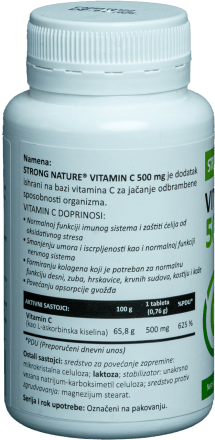 STRONG NATURE VITAMIN C 500mg tabete, 100 kom | dm.rs