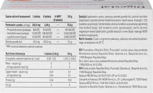 Galenika Digestal-gastrorezistentne tablete, 20 kom | dm.rs