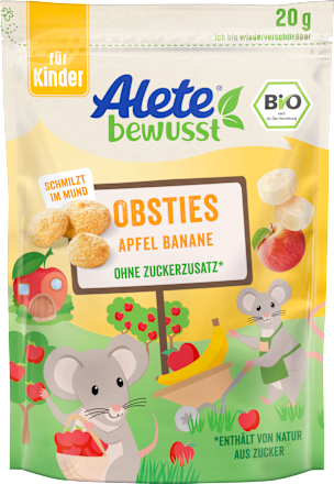 Alete bewusst Obsties Apfel Banane, 20 g dm Dauerpreis: Immergünstig einkaufen | dm.at