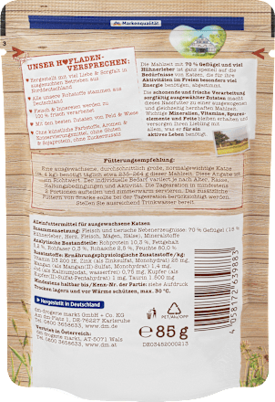 Dein Bestes Nassfutter Katze mit Hühnerleber, Hofladen, 85 g dauerhaft ...