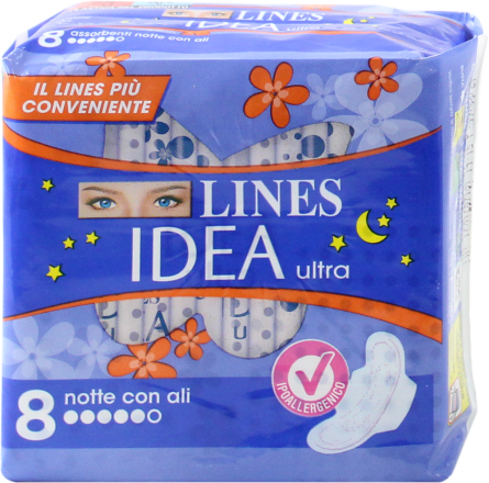 LINES Assorbenti Idea ultra notte con ali, 8 pz Acquista online a ...