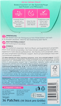 Balea Anti-Pickel Patches Hautrein, 36 St dauerhaft günstig online ...