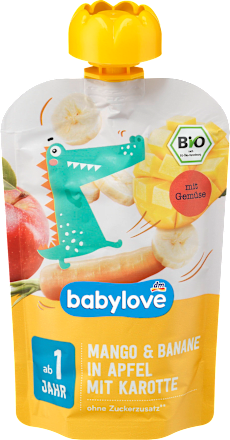 babylove Quetschie Mango & Banane in Apfel mit Karotte ab 1 Jahr, 100 g dauerhaft günstig online ...