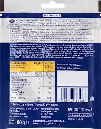 Sportness Protein Gums, Maracuja & Johannisbeere-Geschmack, 90 g ...