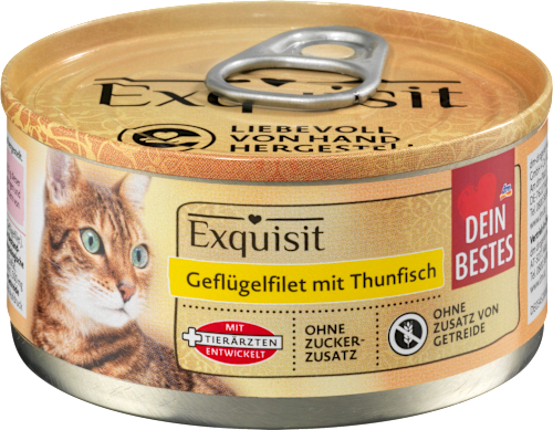 Dein Bestes Nassfutter Katze Exquisit Geflügelfilet mit Thunfisch, 70 g ...