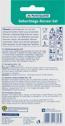 Profissimo Geburtstags-Kerzen-Set (24 Kerzen + 12 Kerzenhalter), 1 St ...