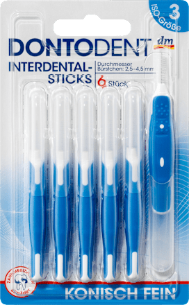 Dontodent Interdental Sticks blau 2,5-4,5 ISO 3, 6 St dauerhaft günstig ...