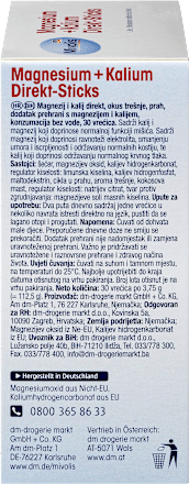 Mivolis Magnesium + Kalium Direkt-Sticks 30 Sticks, 112,5 g dauerhaft ...