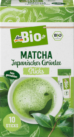 dmBio Grüner Tee, Matcha Sticks, japanischer Grüntee (10 x 2 g), 20 g ...