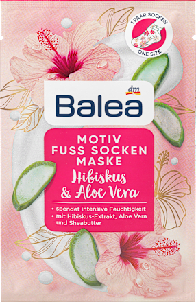 Balea Motiv Fuß Socken Maske Hibiskus & Aloe Vera (1 Paar), 2 St dm ...