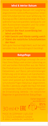 WELEDA baby Wind & Wetter zaštitni balzam za lice beba , od nevena, 30 ...