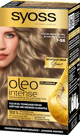 Syoss Oleo Intense Haarfarbe 7-58 Kühles Beige-Blond, 1 St dauerhaft ...