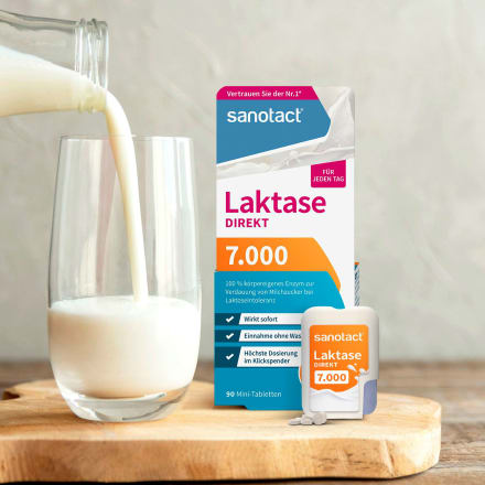 sanotact Laktase 7000 Direkt Mini Tabletten 90 St, 7,1 g dauerhaft ...