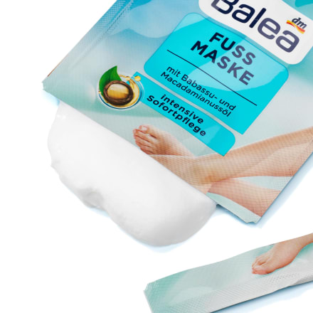 Balea Fußmaske mit Babassu- und Macadamianussöl, 15 ml dauerhaft ...