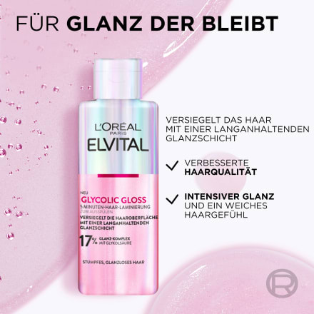 L'ORÉAL PARiS ELVITAL Haarkur Glycolic Gloss, 5 Minuten Haar ...