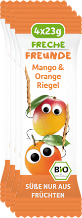 Freche Freunde Bio-Getreide-Früchte-Riegel Mango & Orange, 92 g dm Dauerpreis: Immergünstig ...