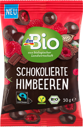 dmBio Schokolade schokolierte Himbeeren, 50 g dm Dauerpreis ...