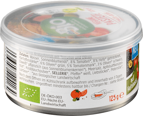 dmBio Brotaufstrich, Vegane Pastete Tomate Olive, 125 g dauerhaft günstig online kaufen | dm.de