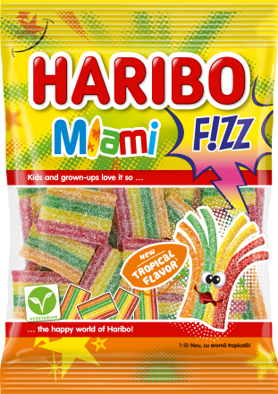 Haribo Miami F!ZZ gumene bombone u trakicama - tropical ukus, 85 g uvek ...