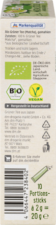 dmBio Grüner Tee Matcha Sticks japanischer Grüntee, 20 g | dm.at