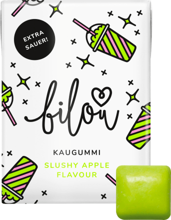 bilou Kaugummi, Slushy Apple Flavour, zuckerfrei (10 Stück), 24 g ...