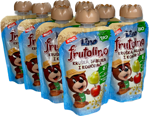 Lino frutolino EKO kašica kruška, jabuka, komorač, 6+ mj., XXL, 800 g ...