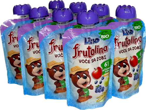 Lino frutolino EKO kašica voće sa zobi, 6+ mj., XXL, 800 g | dm.hr
