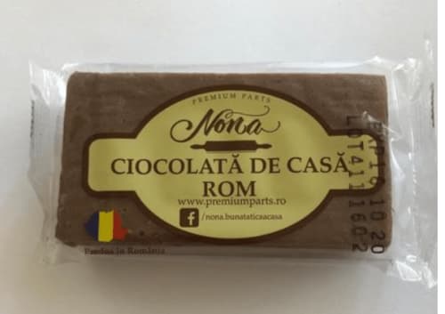 Ciocolateria Nona Baton de ciocolată de casă cu rom, 60 g | dm.ro