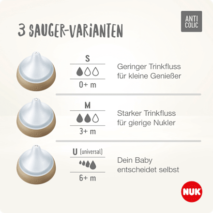 NUK Babyflasche Perfect Match, braun, 0-6 Monate, 150ml, 1 St dauerhaft günstig online kaufen ...