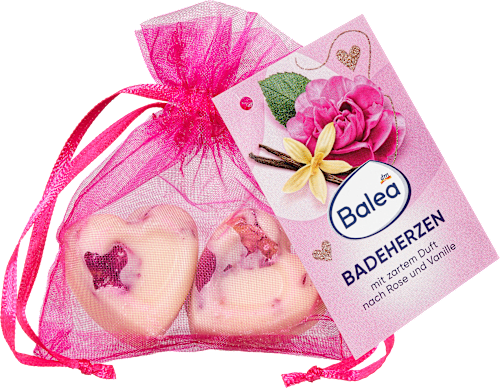 Balea Szív alakú fürdőtabletta rózsa és vanília illattal, 36 g ...