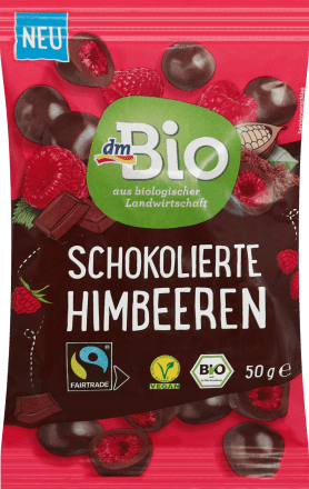 dmBio Schokolade schokolierte Himbeeren, 50 g dm Dauerpreis ...