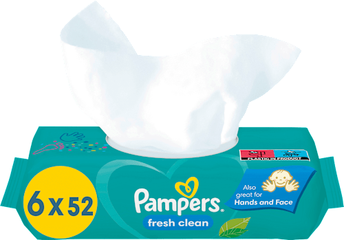 Pampers fresh clean vlažne maramice, 6 x 52 kom., 312 kom. trajno ...
