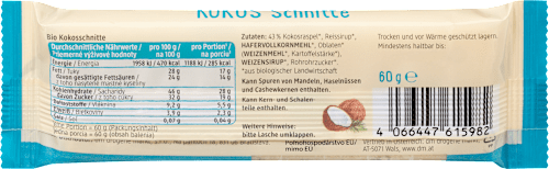 dmBio Bio kókuszos szelet, 60 g Vásároljon tartósan kedvező áron online ... dmBio Bio kókuszos szelet, 60 g Vásároljon tartósan kedvező áron online ...