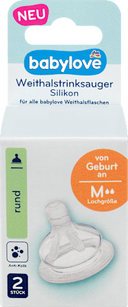 babylove Trinksauger Weithals Silikon rund Universalgröße M, von Geburt an, 2 St dauerhaft ...