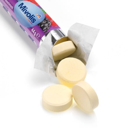 Mivolis Traubenzucker, Waldbeere mit 10 Vitaminen, 44 g dauerhaft ...