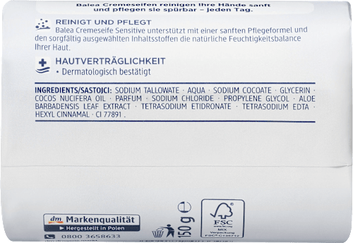 Balea Твърд сапун Sensitive 150 G Пазарувайте трайно изгодно онлайн