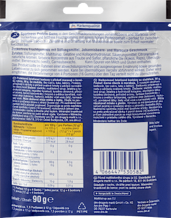 Sportness Protein Gums, Johannisbeere- & Maracuja-Geschmack, 90 g ...