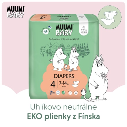 Muumi Baby Eko plienky - veľ. 4 (7-14 kg), 46 ks | mojadm.sk