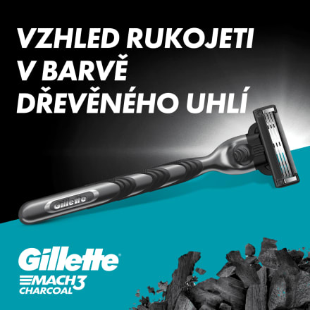 Gillette Mach3 Charcoal holicí strojek + 2 náhradní hlavice, 1 ks | dm.cz