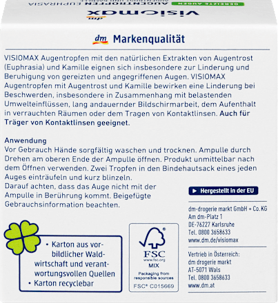 VISIOMAX Euphrasia Augentropfen, 6 ml dauerhaft günstig online kaufen ...