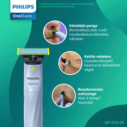 PHILIPS OneBlade First shave borotvakészülék, QP1324/20, 1 db ...