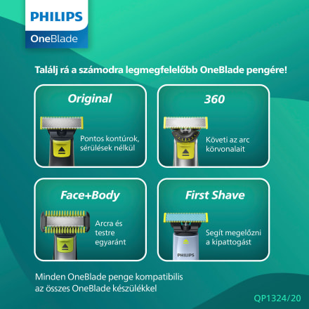 PHILIPS OneBlade First shave borotvakészülék, QP1324/20, 1 db ...