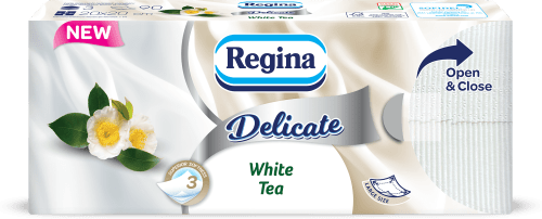 Regina Papír zsebkendő, Delcate, White Tea, 3 rétegű, 90 db | dm.hu