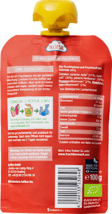 FruchtBar Bio Quetschie Himbeere, Apfel & Vollkorn, 100 g dm Dauerpreis ...