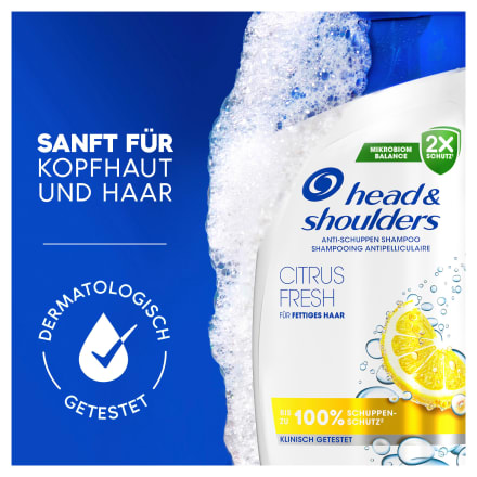 head&shoulders Shampoo Anti-Schuppen Citrus Fresh, 300 ml dauerhaft günstig online kaufen | dm.de